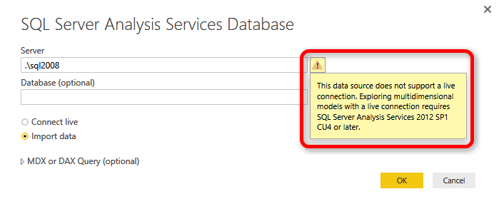 Connect Live Power BI to SSAS Multidimensional