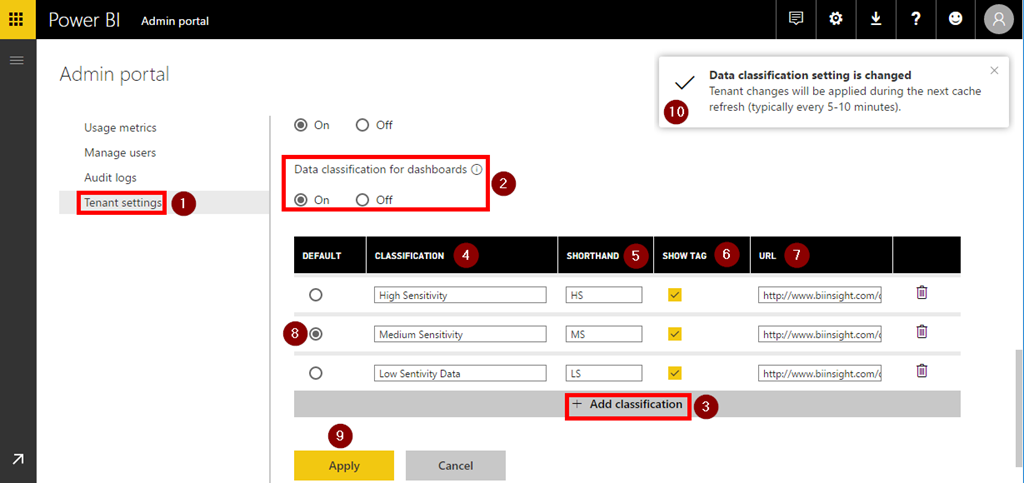 Data Classification In Power Bi
